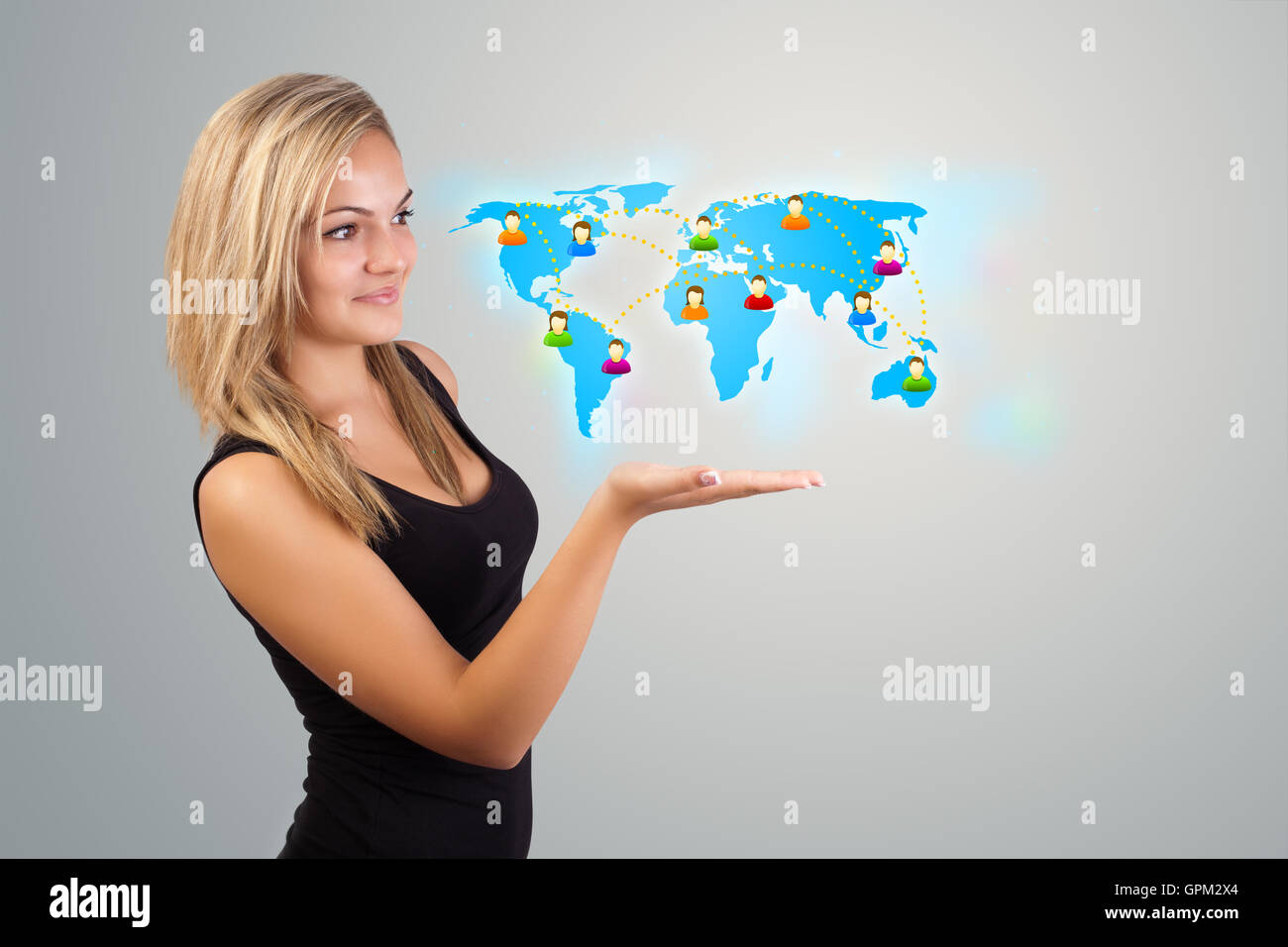 Virtual map hi-res stock photography and images - Alamy