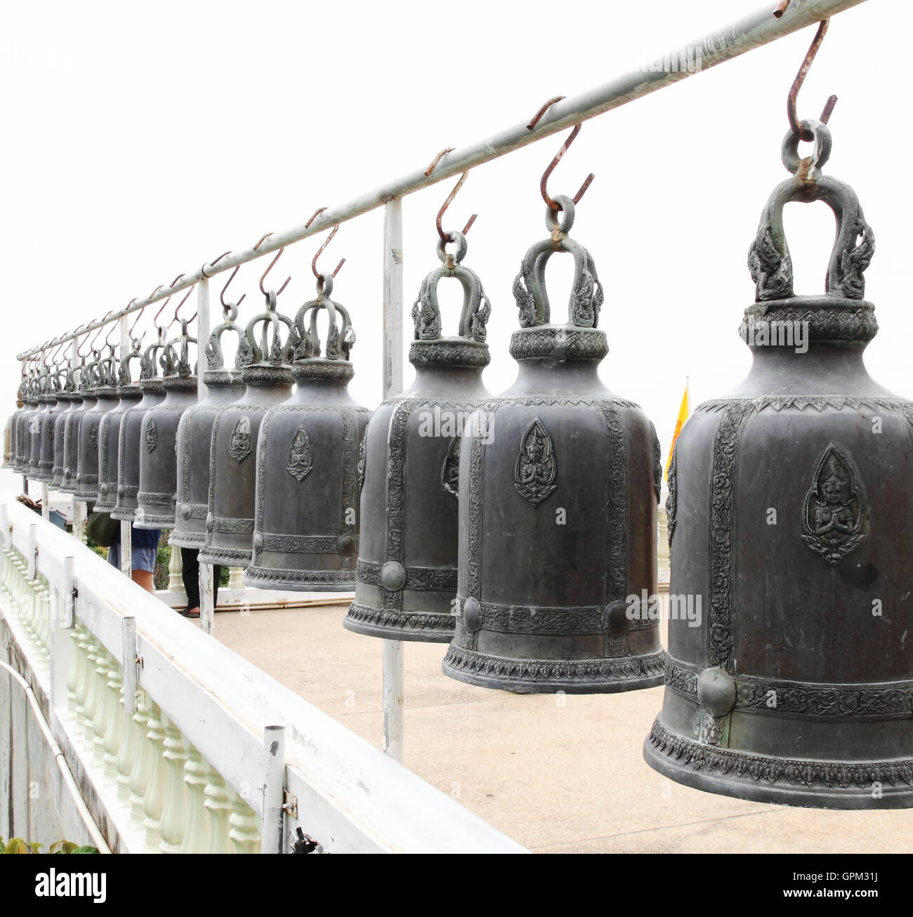 Bronze bell in the temple Stock Photo - Alamy
