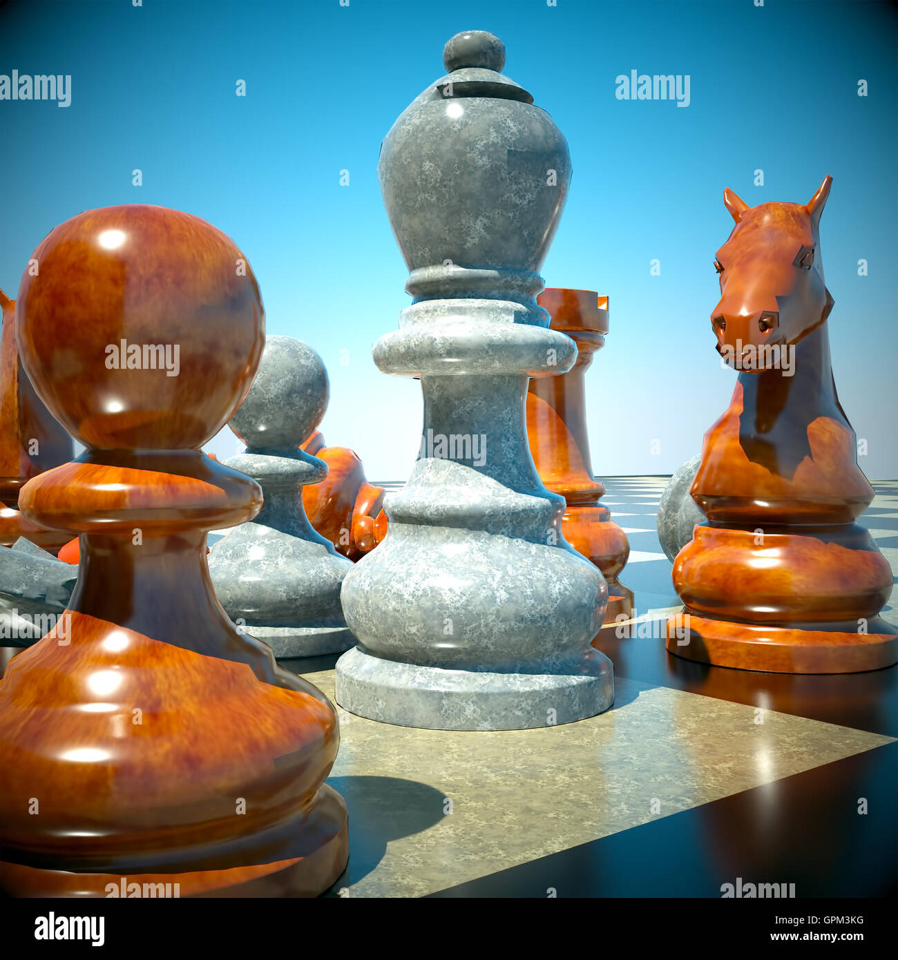 Chess battle -defeat Stock Photo - Alamy