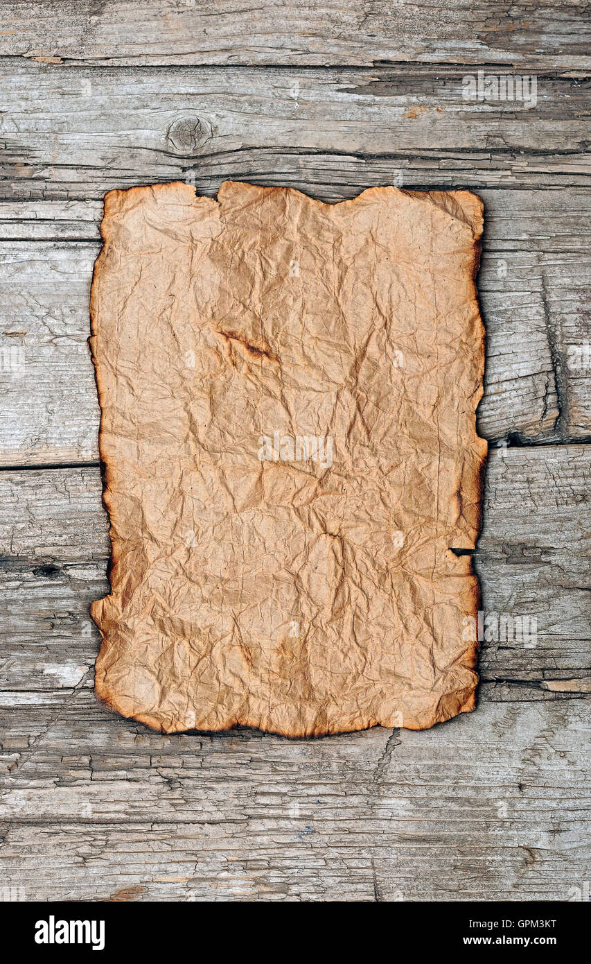 old paper on wood panel Stock Photo - Alamy
