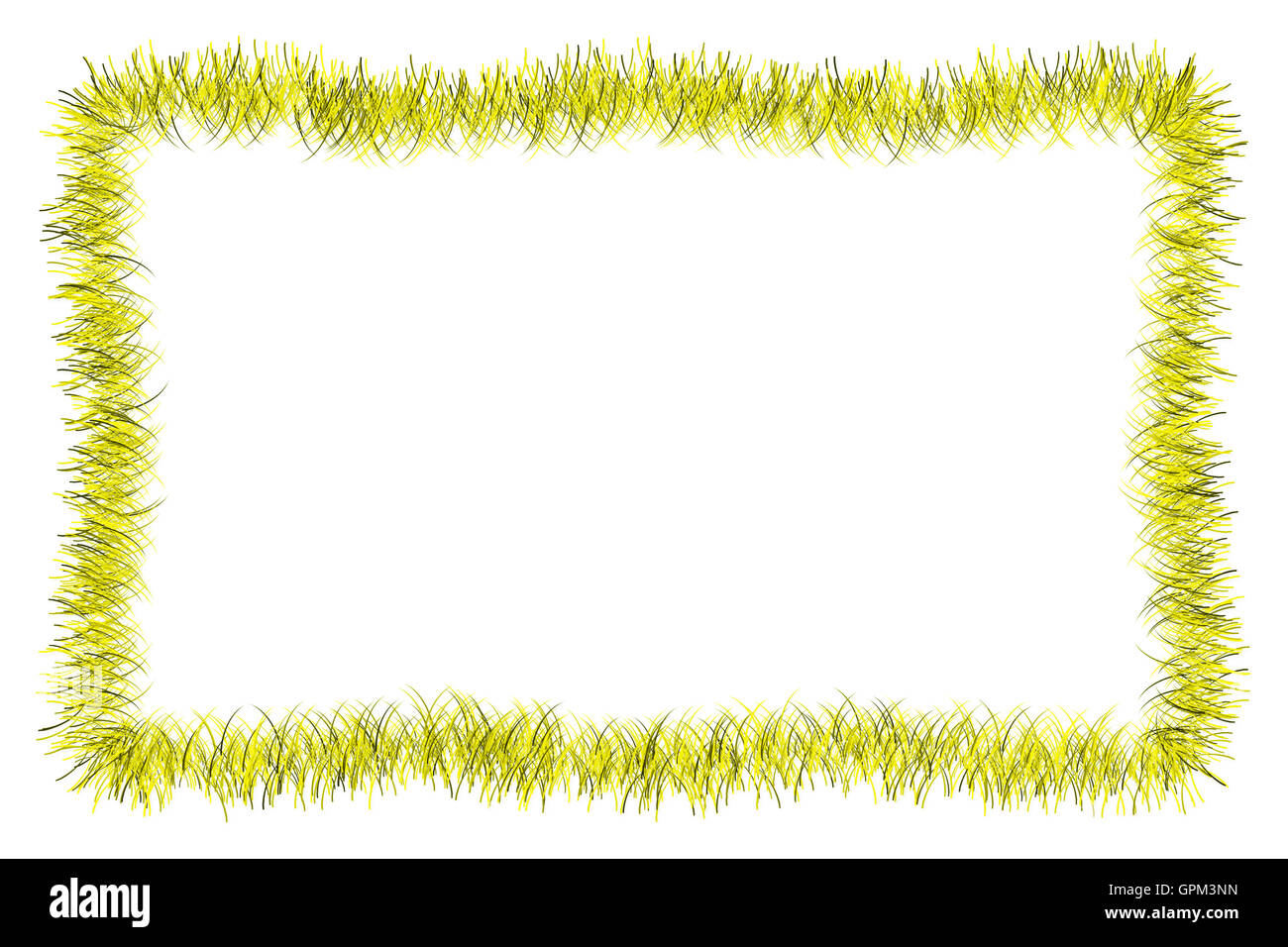 Christmas yellow tinsel frame Stock Photo - Alamy