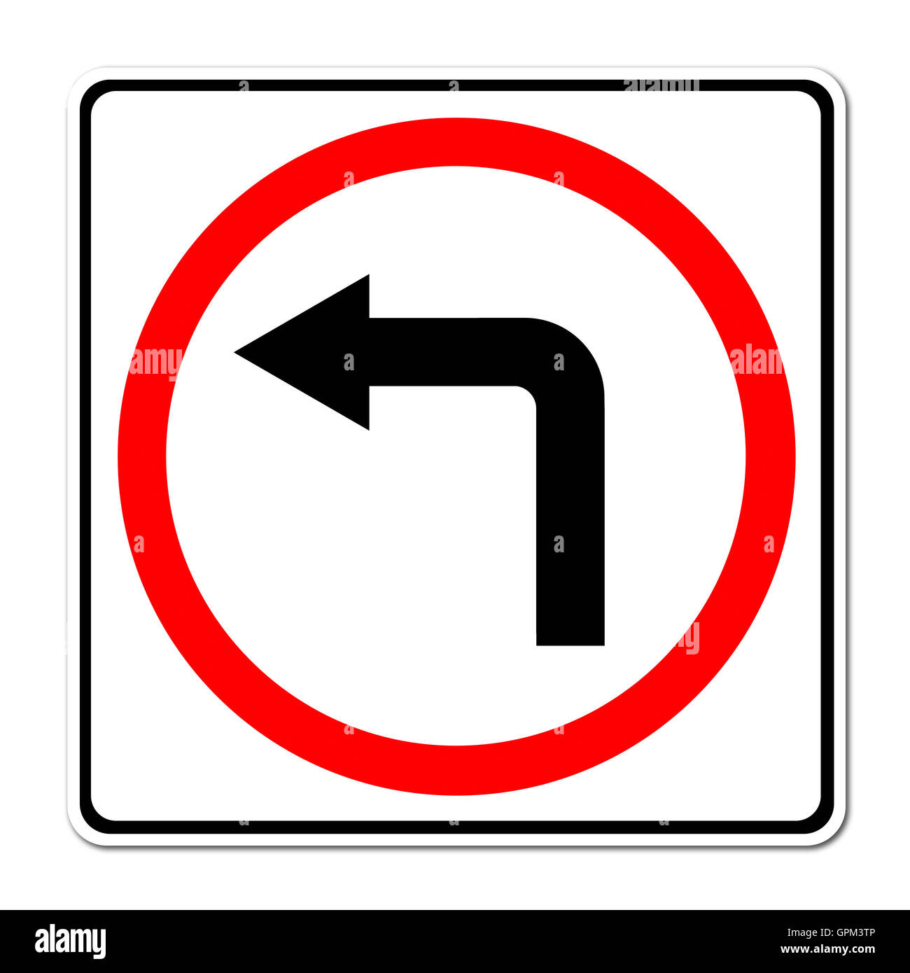 left turn road sign Stock Photo - Alamy