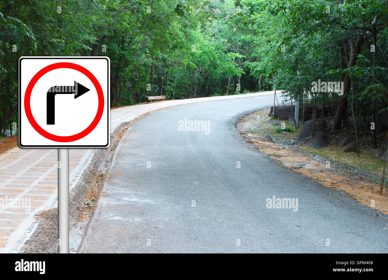 Traffic symbol for curved road ahead hi-res stock photography and ...