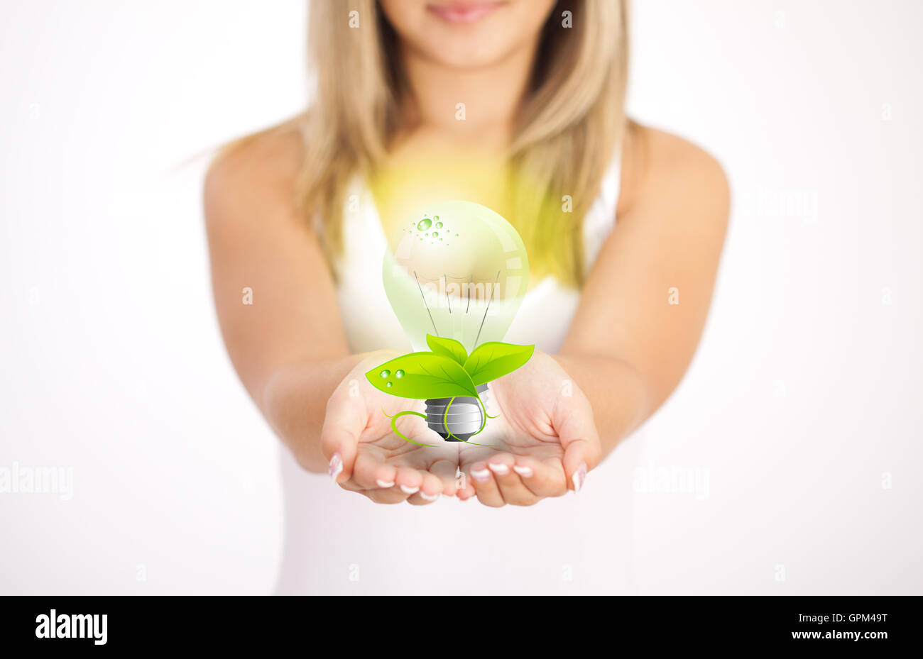 Woman hands holding ECO sign Stock Photo - Alamy