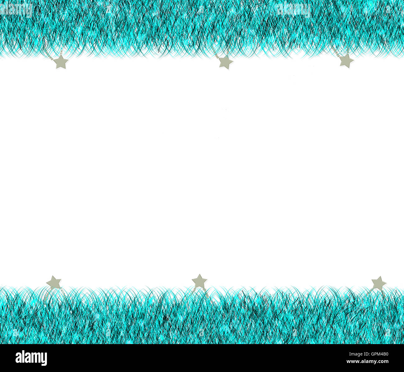 Christmas blue tinsel frame Stock Photo - Alamy