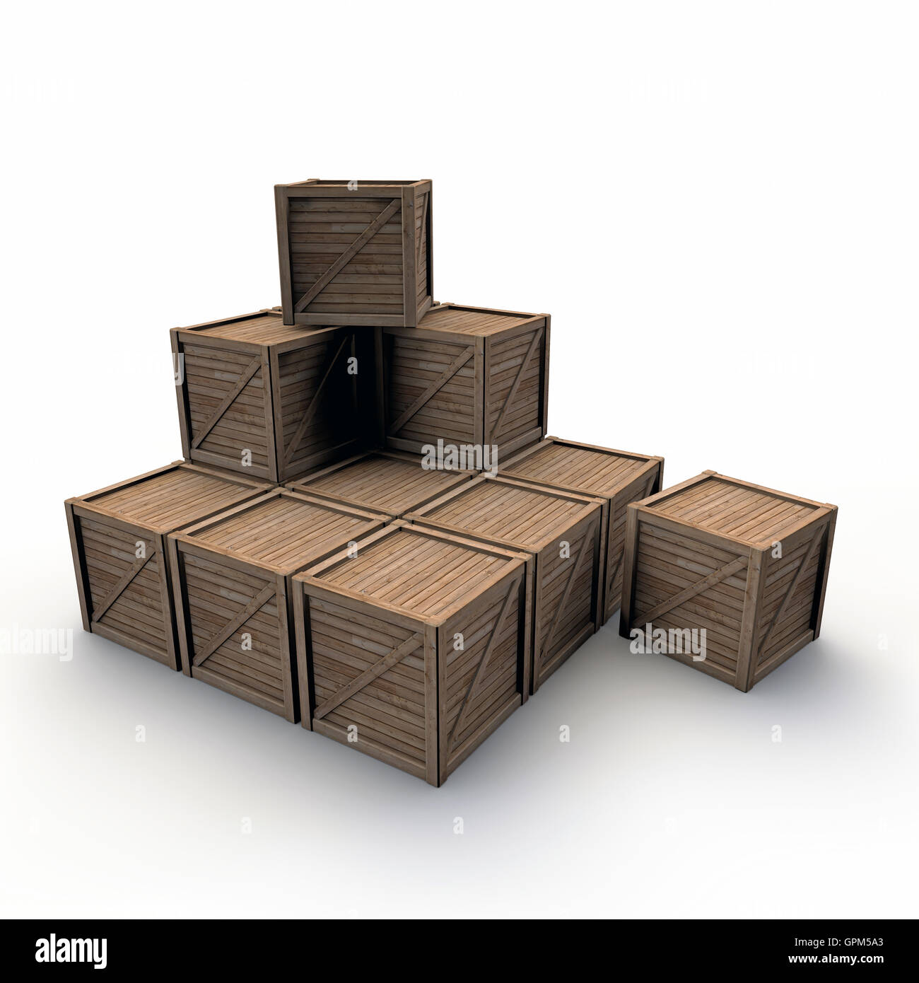Wooden packing crates Cut Out Stock Images & Pictures - Alamy