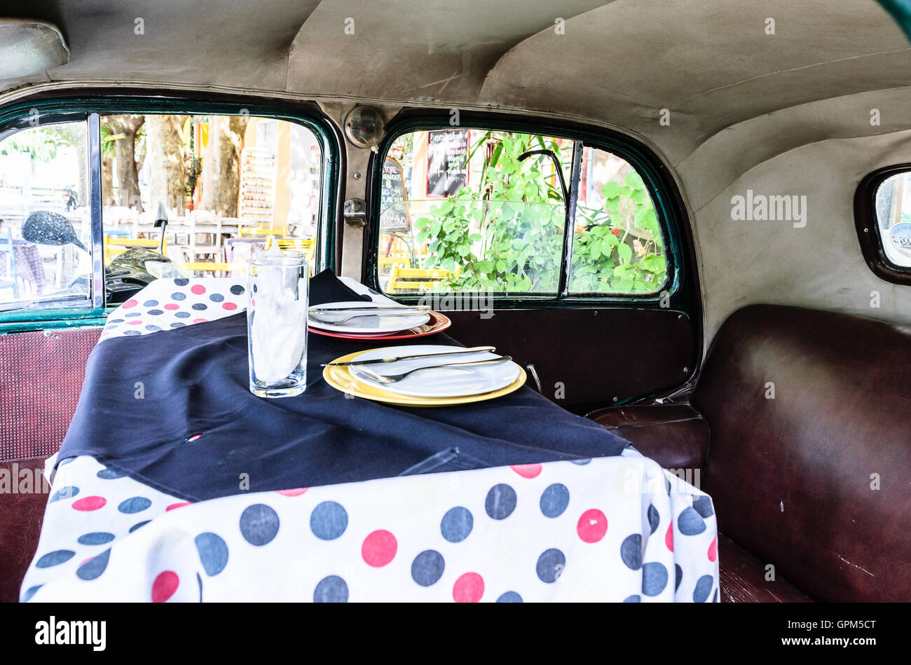 Restaurant in the car Stock Photo - Alamy