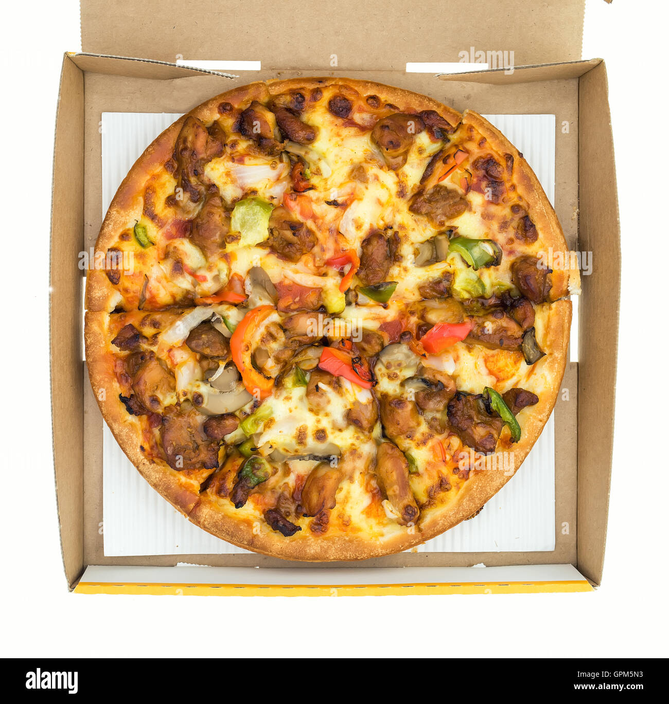 Pizza shot in the pizza box Stock Photo - Alamy