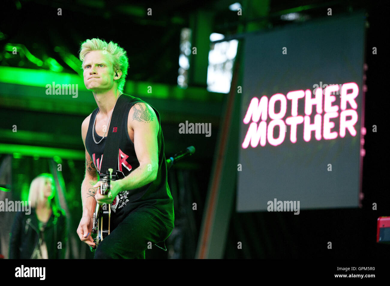 Ryan Guldemond of the Canadian indie rock band Mother Mother in concert ...
