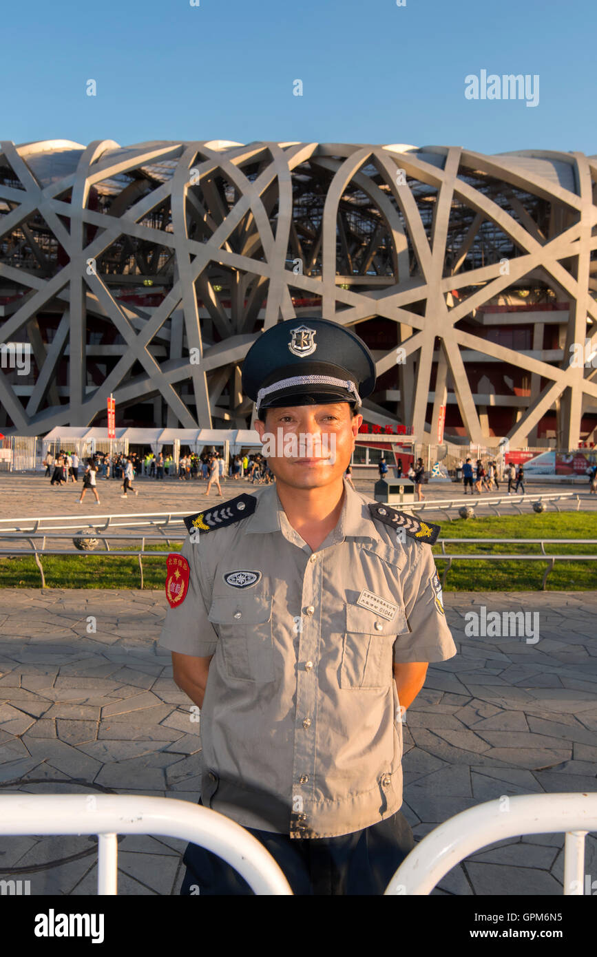 Security Guard at National Stadium (Bird's Nest) in Beijing, China ...