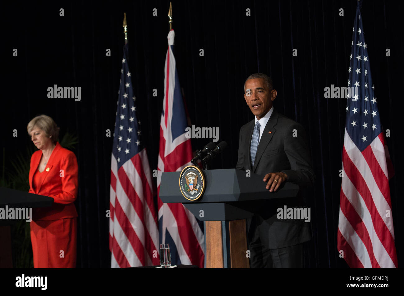 Prime Minister Theresa May holds a news conference with U.S. President ...