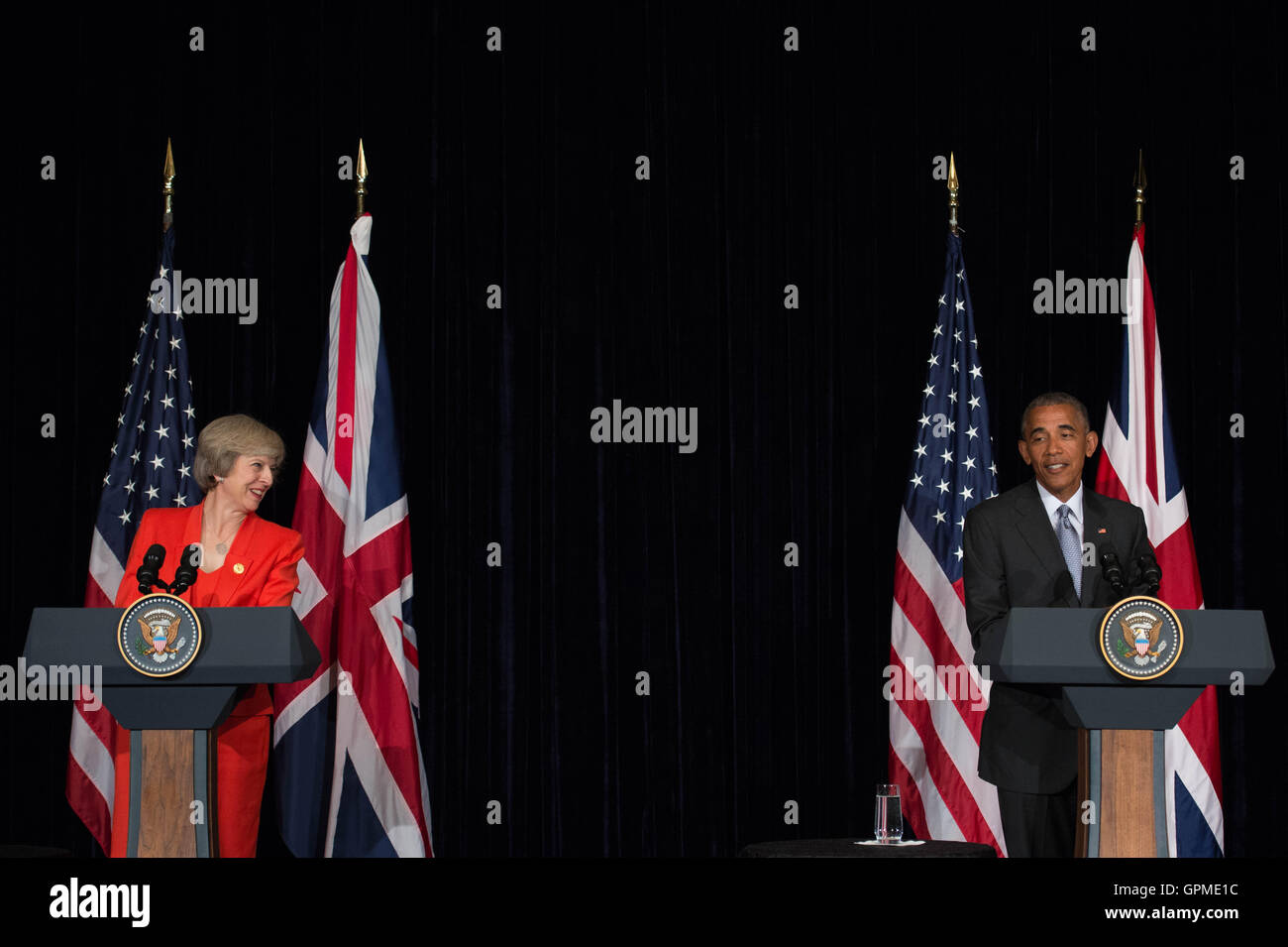 Prime Minister Theresa May holds a news conference with U.S. President ...