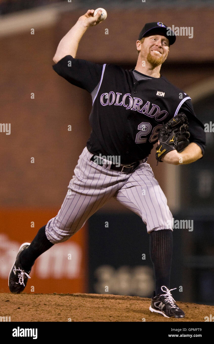 April 30, 2010; San Francisco, CA, USA; Colorado Rockies starting ...