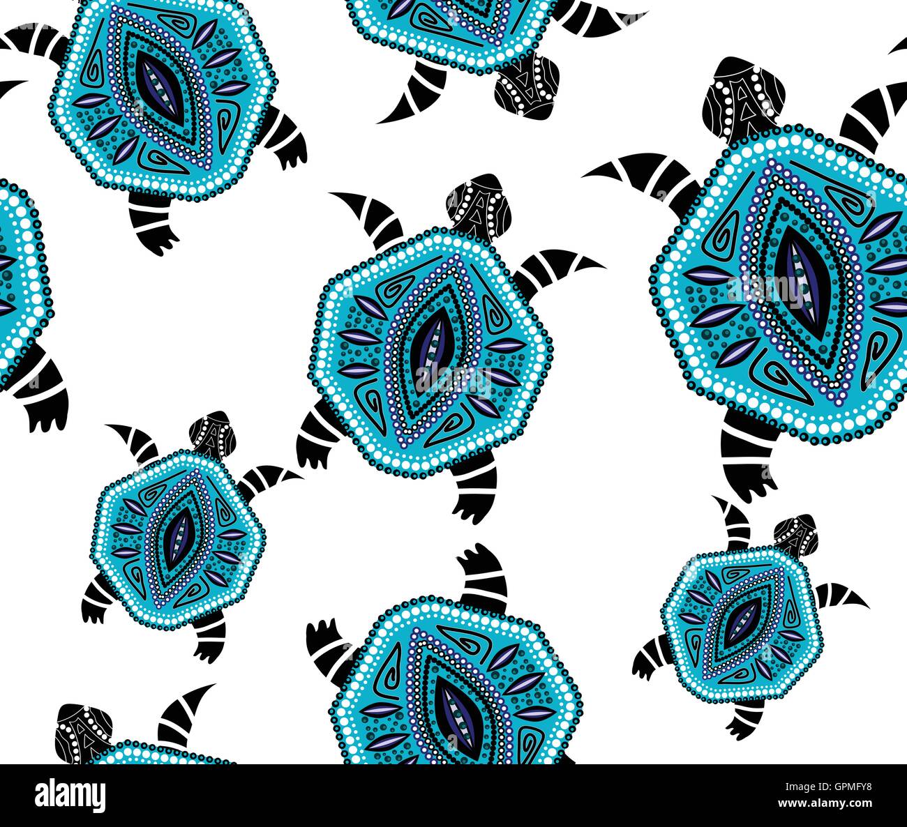 Seamless pattern of blue turtles Stock Vector Image & Art - Alamy