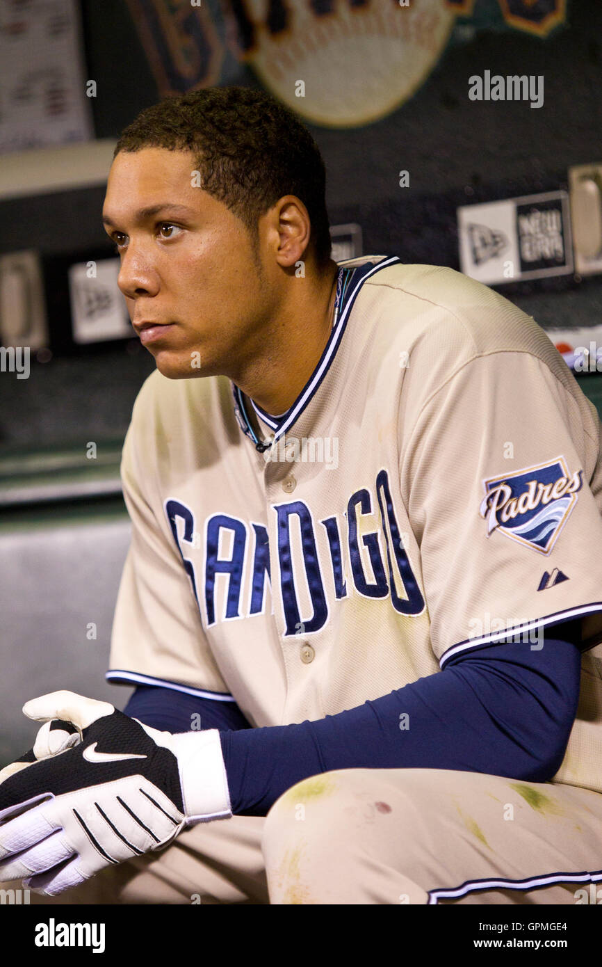 May 11, 2010; San Francisco, CA, USA; San Diego Padres left fielder ...