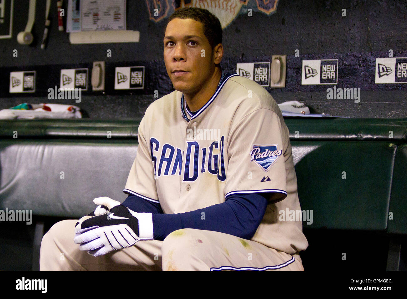 May 11, 2010; San Francisco, CA, USA; San Diego Padres left fielder ...