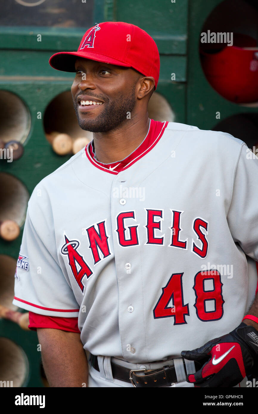 June 9, 2010; Oakland, CA, USA; Los Angeles Angels center fielder Torii ...