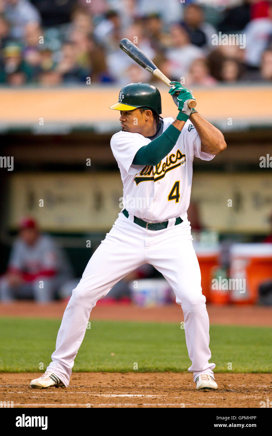 June 22, 2010; Oakland, CA, USA; Oakland Athletics center fielder Coco ...