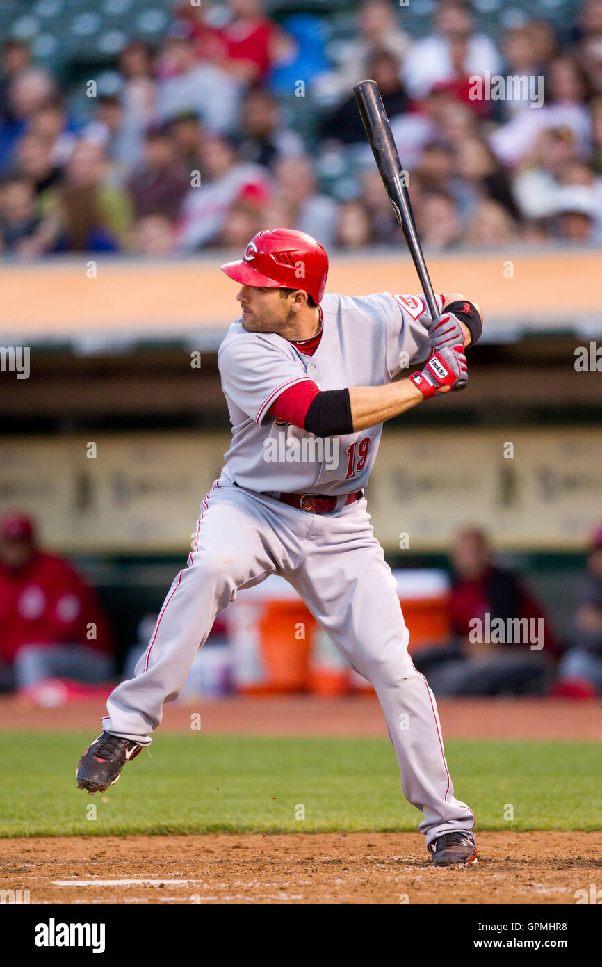 June 22, 2010; Oakland, CA, USA; Cincinnati Reds first baseman Joey ...
