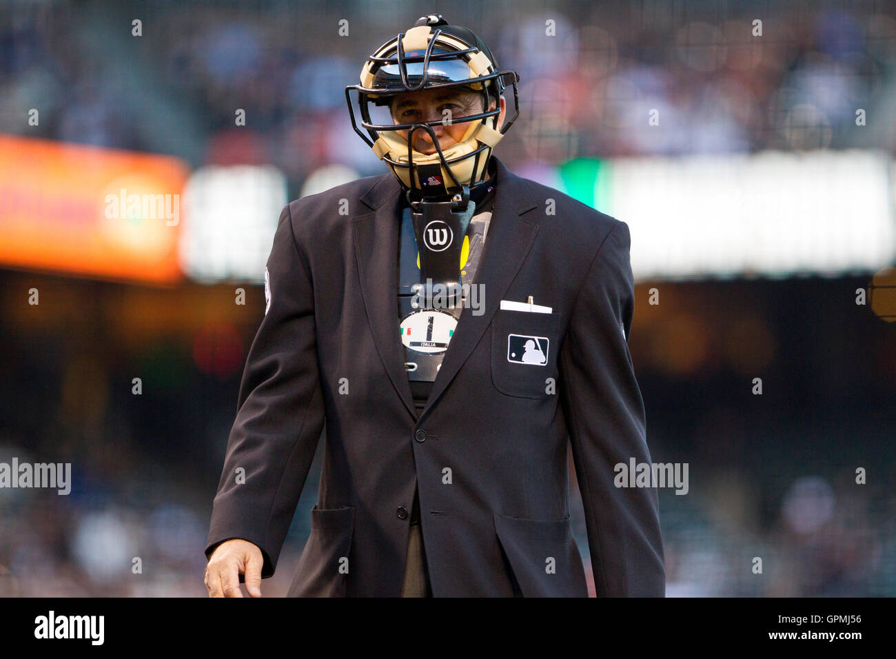 June 29, 2010; San Francisco, CA, USA; Home plate umpire Ed Rapuano (19 ...