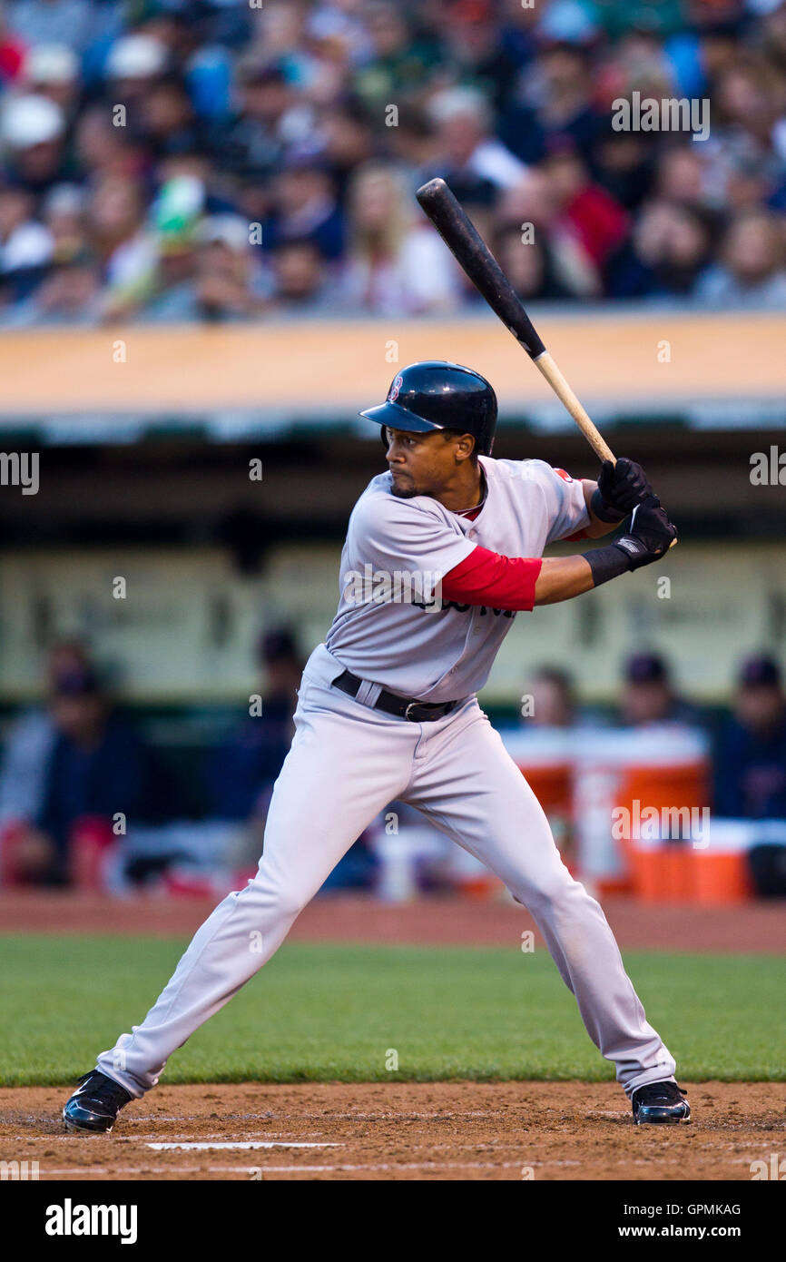 July 19, 2010; Oakland, CA, USA; Boston Red Sox left fielder Eric ...