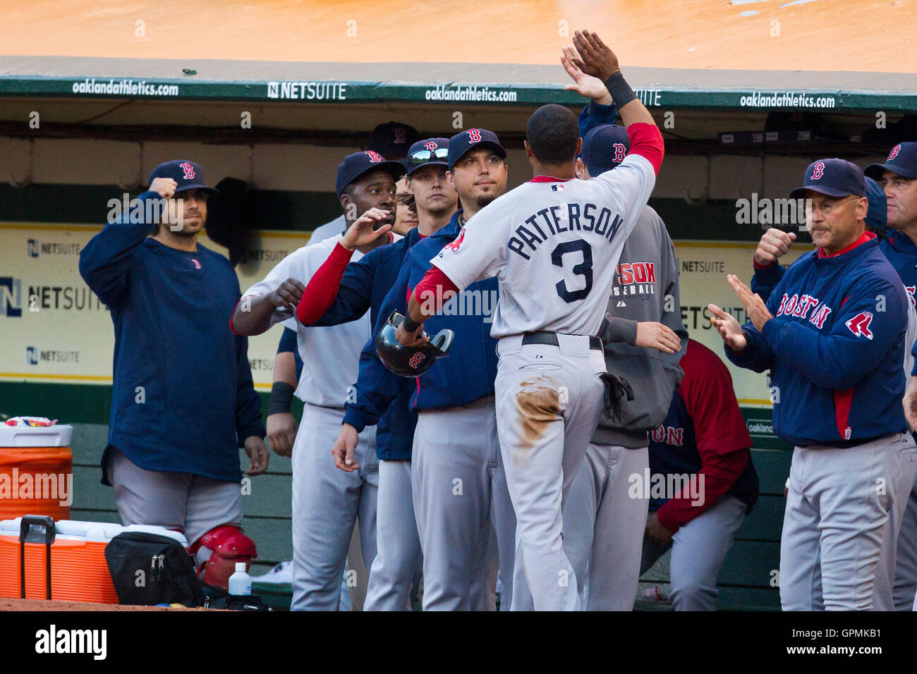 July 19, 2010; Oakland, CA, USA; Boston Red Sox left fielder Eric ...