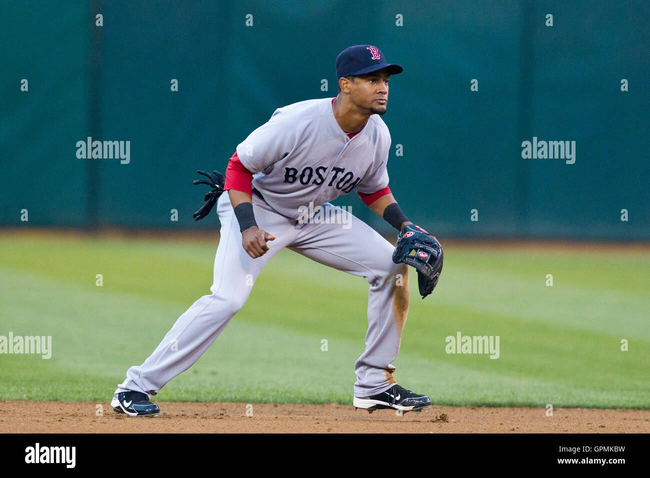 July 19, 2010; Oakland, CA, USA; Boston Red Sox left fielder Eric ...