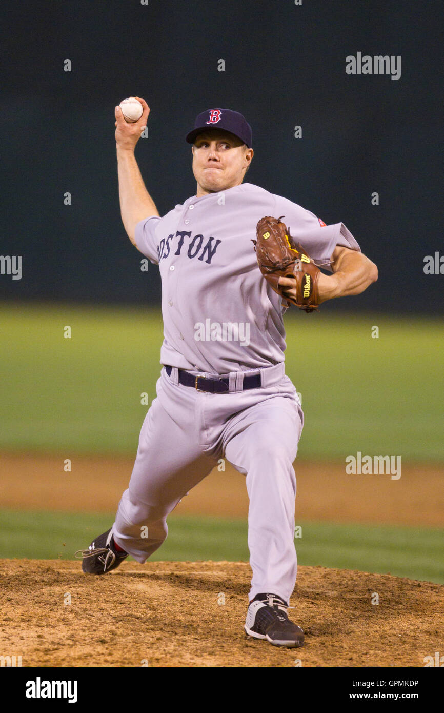 July 19, 2010; Oakland, CA, USA; Boston Red Sox relief pitcher Jonathan ...