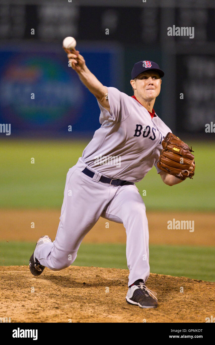 July 19, 2010; Oakland, CA, USA; Boston Red Sox relief pitcher Jonathan ...