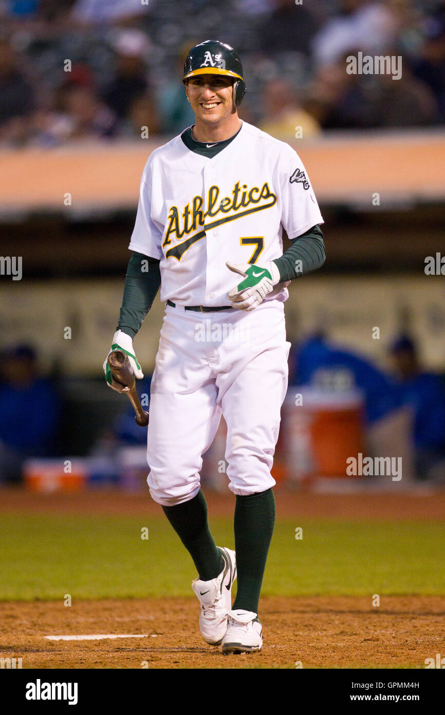 August 2, 2010; Oakland, CA, USA; Oakland Athletics second baseman Adam ...