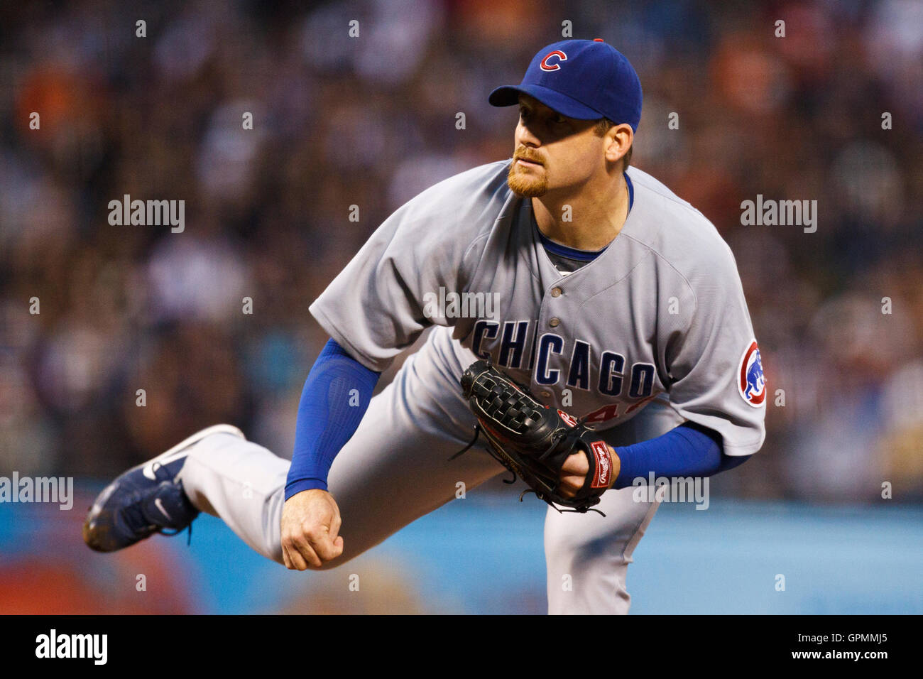 August 10, 2010; San Francisco, CA, USA; Chicago Cubs starting pitcher ...