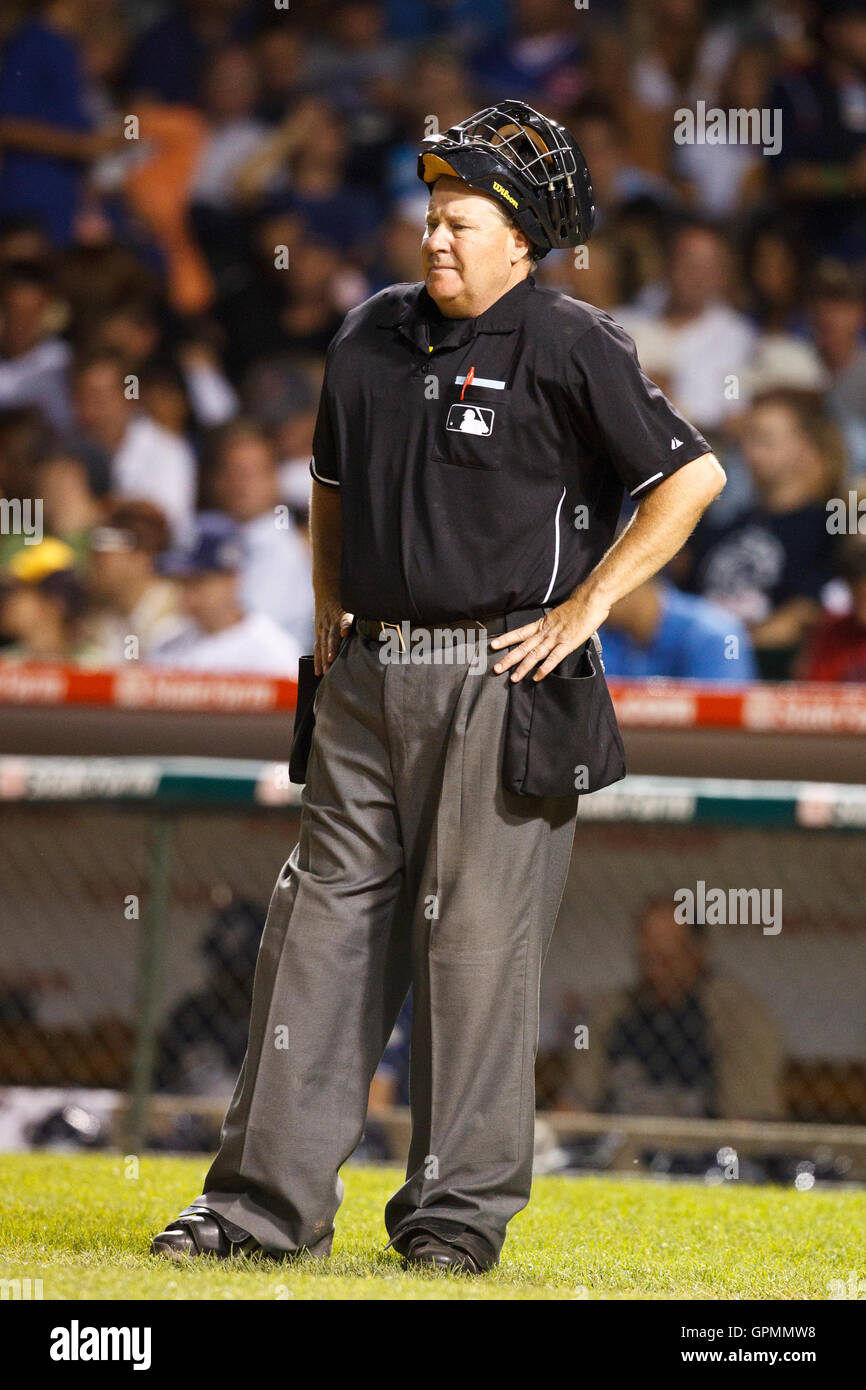 August 16, 2010; Chicago, IL, USA; Home plate umpire Gary Cederstrom ...