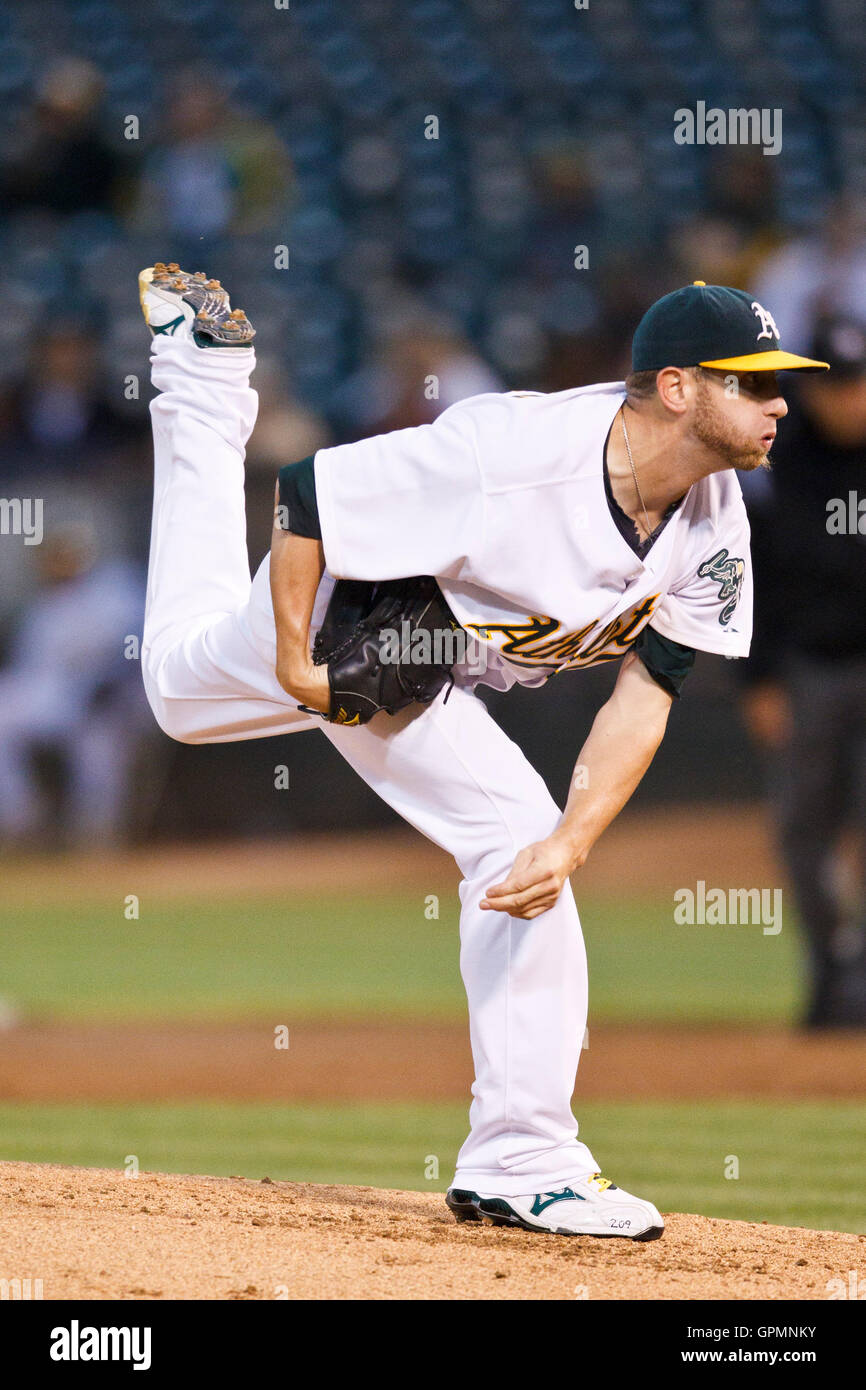 September 7, 2010; Oakland, CA, USA; Oakland Athletics starting pitcher ...