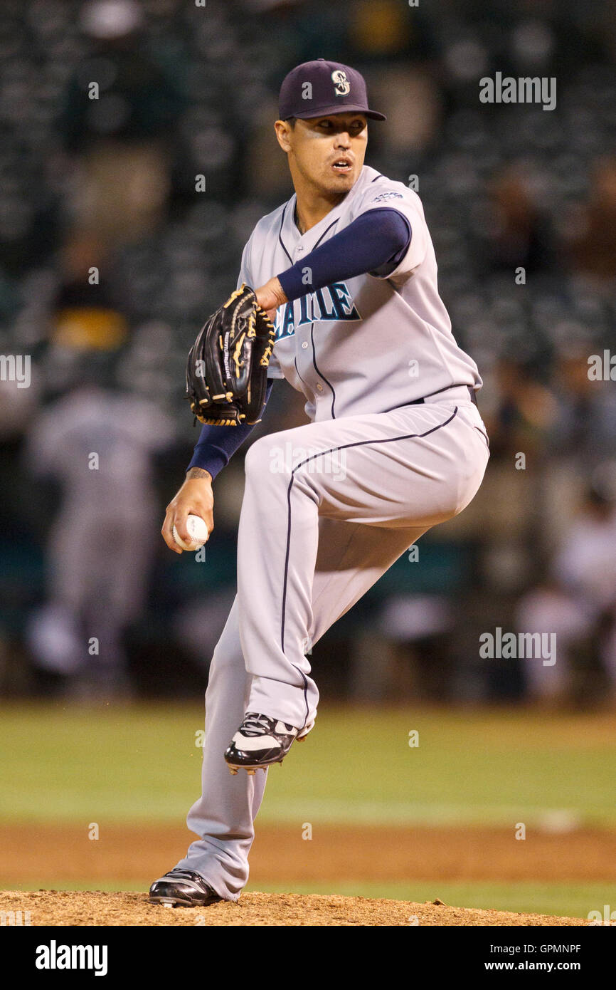 September 7, 2010; Oakland, CA, USA; Seattle Mariners relief pitcher ...