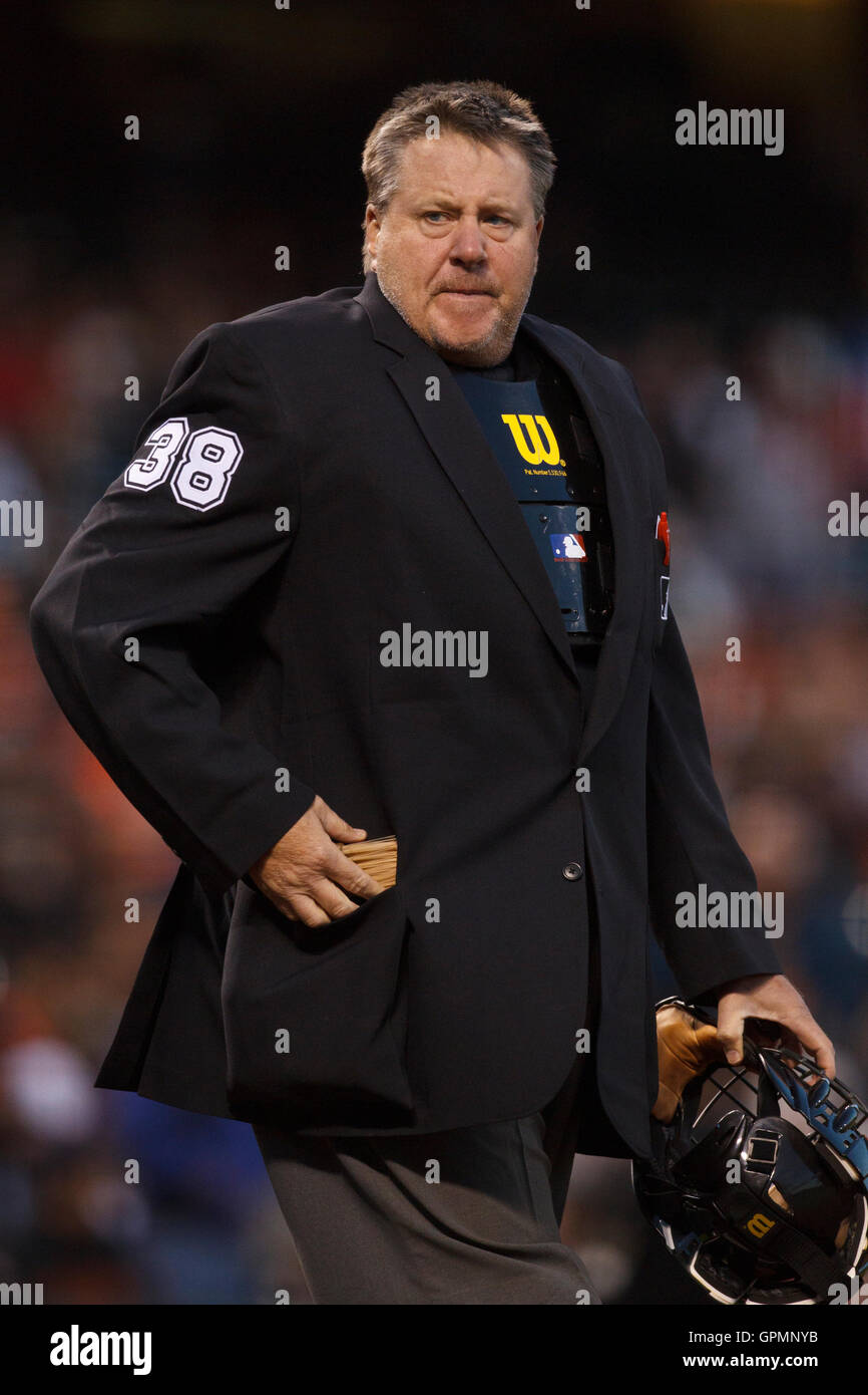 September 14, 2010; San Francisco, CA, USA; Home plate umpire Gary ...