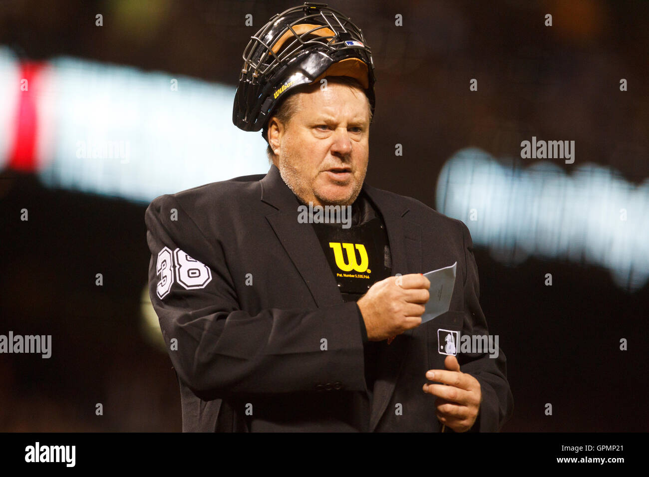September 14, 2010; San Francisco, CA, USA; Home plate umpire Gary ...