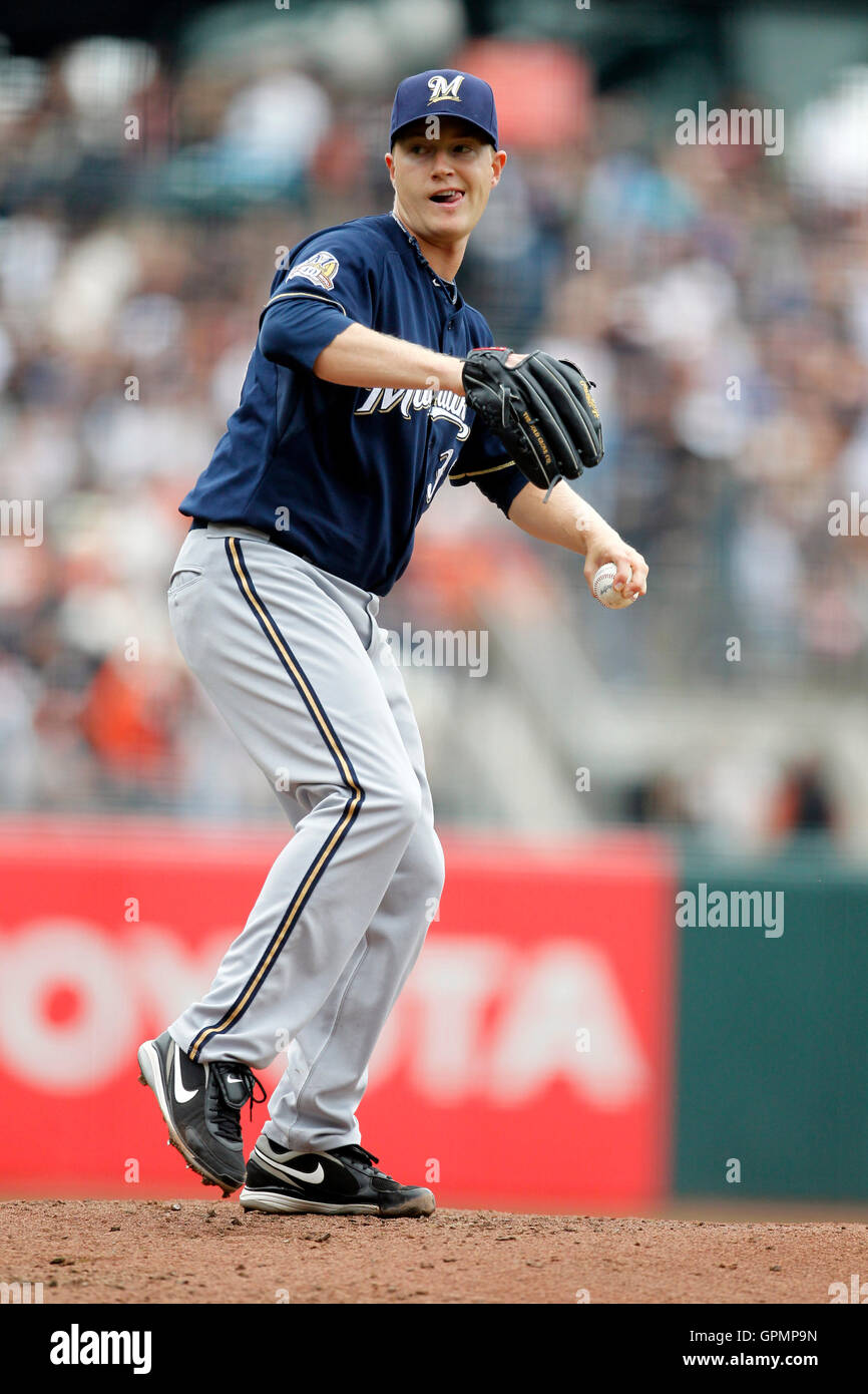 September 19, 2010; San Francisco, CA, USA; Milwaukee Brewers starting ...