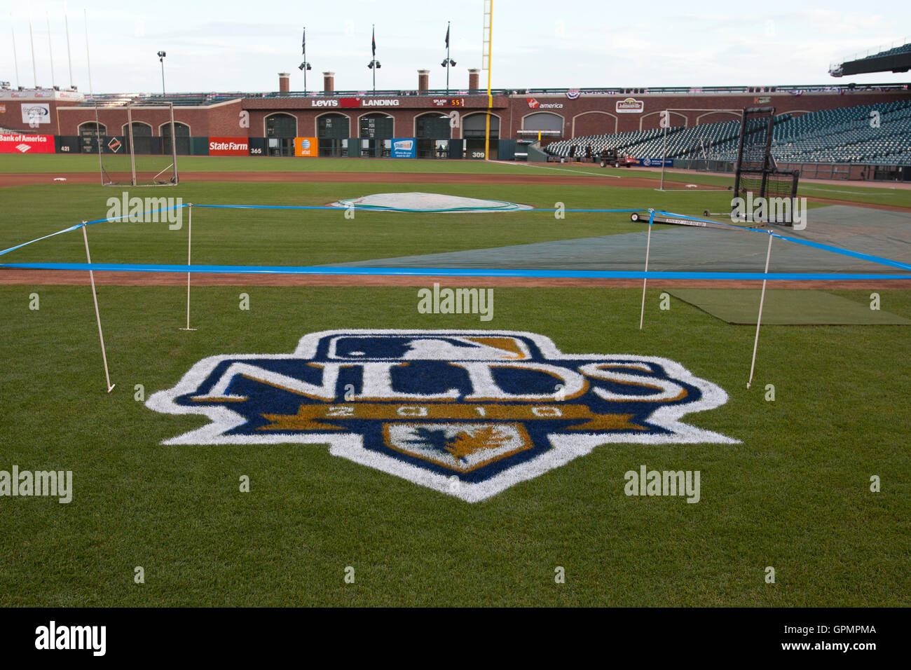 October 6, 2010; San Francisco, CA, USA; General view of NLDS logo and ...