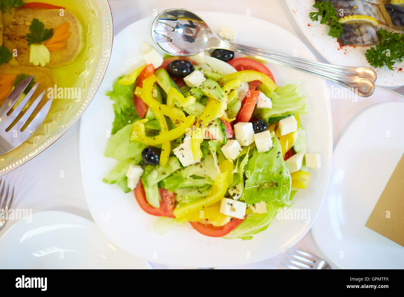 serving dishes in the restaurant Stock Photo - Alamy