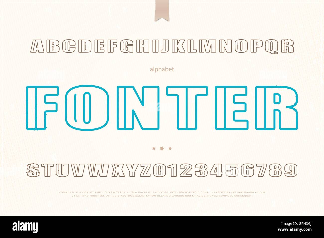 retro style alphabet letters and numbers. vector font type design ...