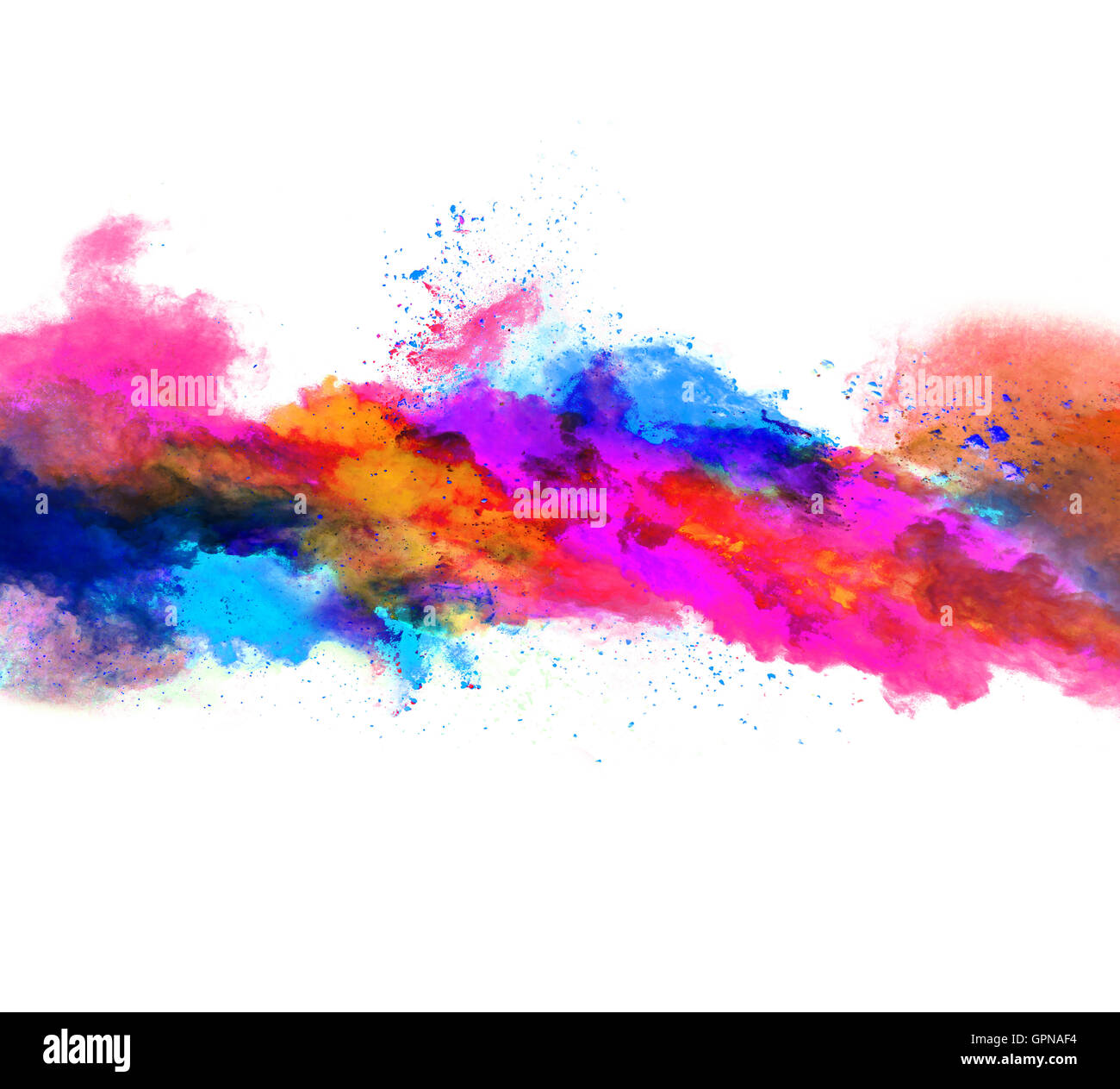 Explosion of colored powder, isolated on white background Stock Photo ...