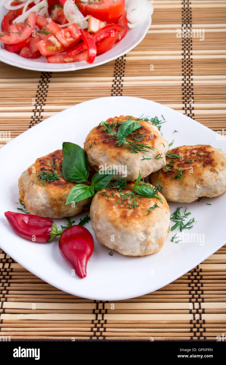 Healthy homemade food made from natural ingredients - chicken meatballs ...