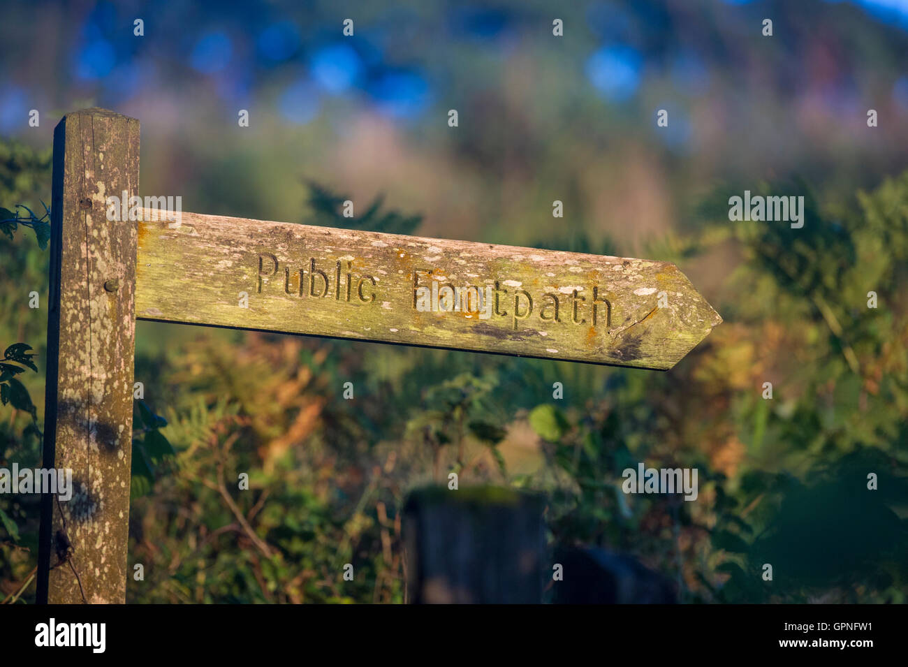 A public footpath sign Stock Photo - Alamy