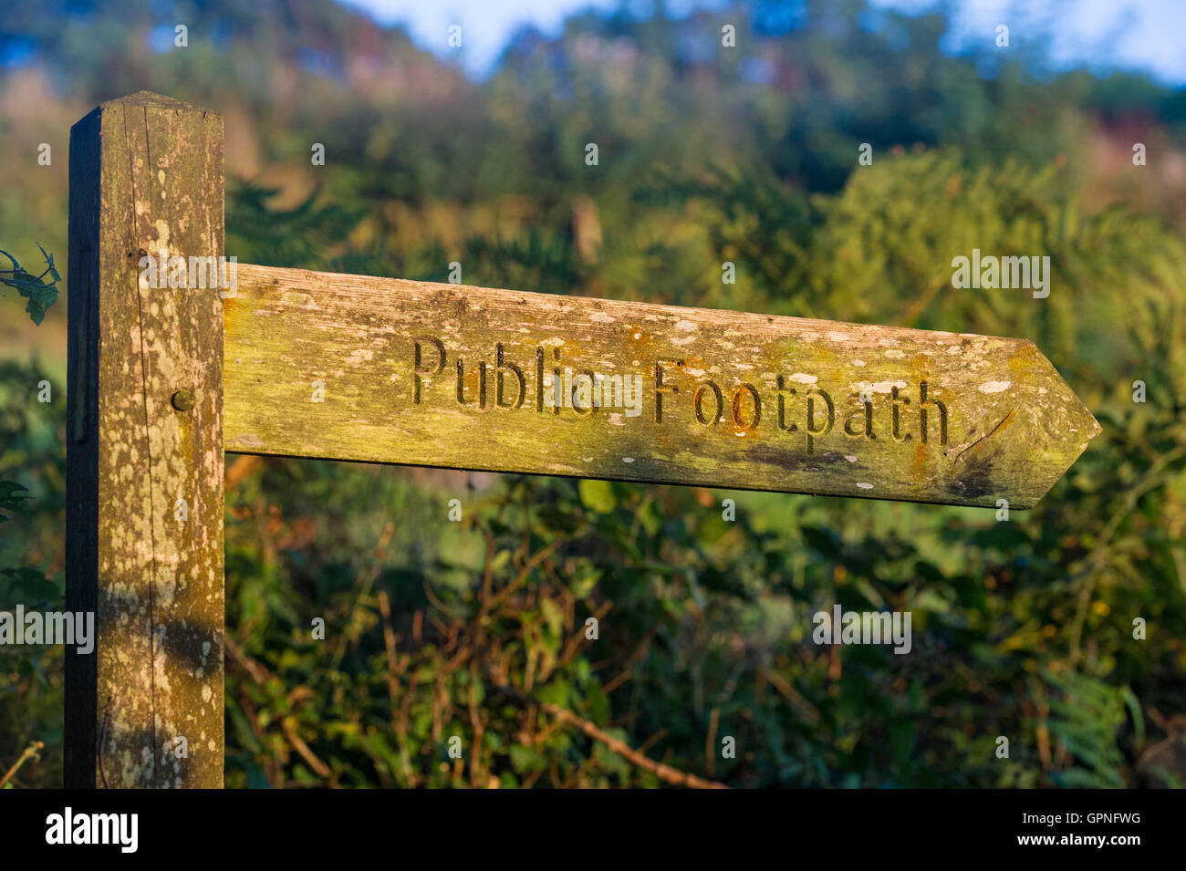 A public footpath sign Stock Photo - Alamy