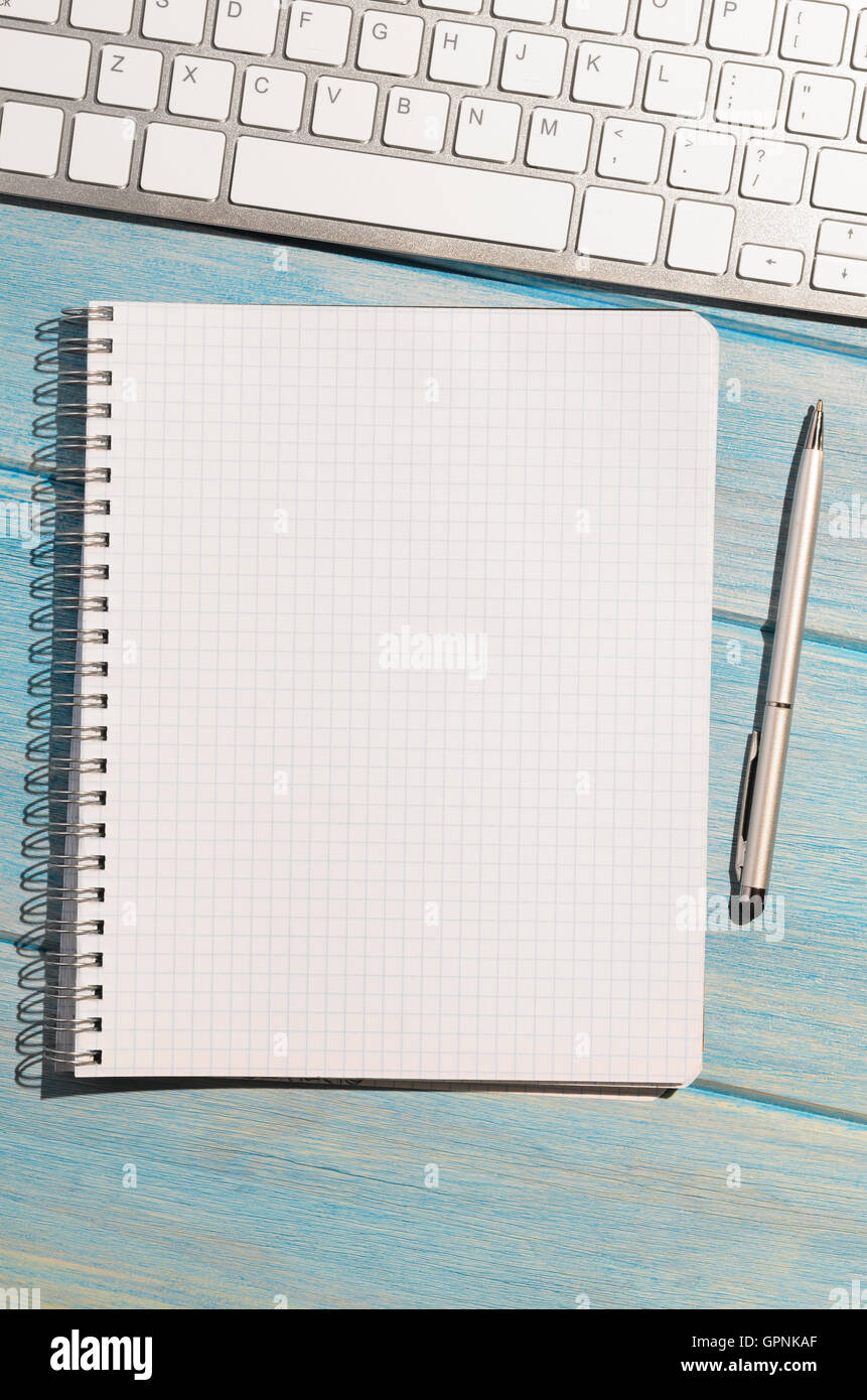 Simple wooden work table on top view hi-res stock photography and ...