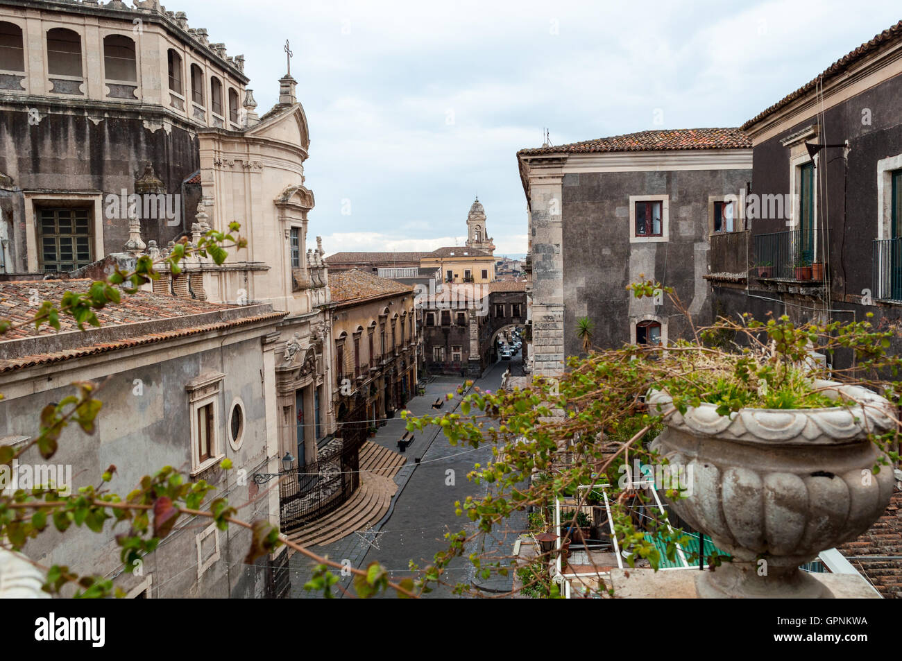 Traditional Sicilian street. Catania, Italy Stock Photo - Alamy