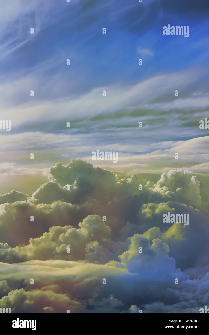 sky with clouds at a height in the air Stock Photo - Alamy
