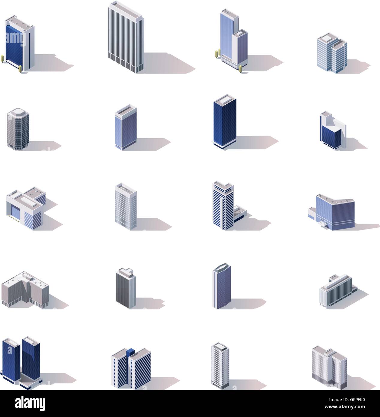 Vector isometric city buildings icon set Stock Vector Image & Art - Alamy