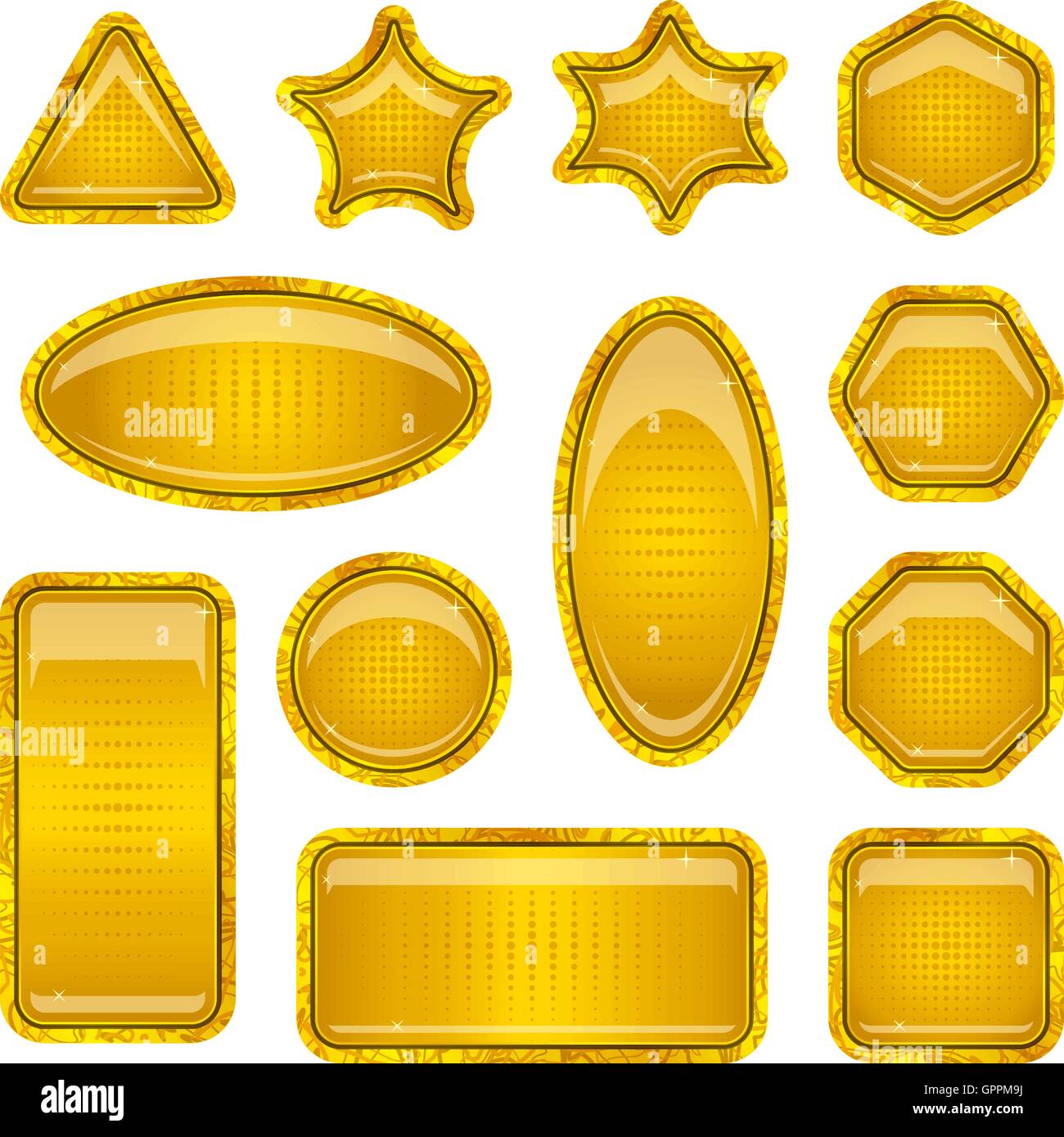 Golden star and hexagon digital pattern hi-res stock photography and ...