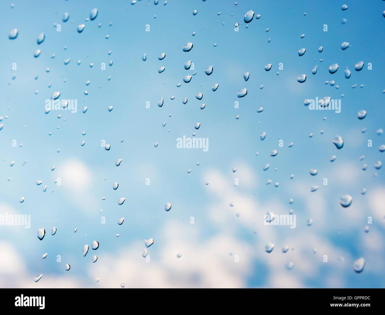 drops of rain on window glass Stock Photo - Alamy